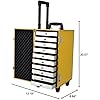 Amazon.com: Rolling Jewelry Trolley Case Jewels Sets Display Organizer ...