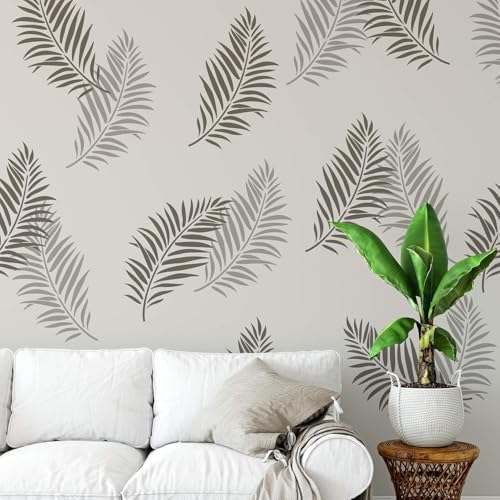 ALF Single Palm Leaf Pattern Wall Stencil-DIY Wallpaper Alternative ...