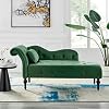 Bravich Velvet Fabric Green Chaise Lounge Chair-One Piece Chesterfield ...