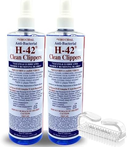 Amazon.com: H-42 Clean Clippers Blade Cleaner with Brush - 16oz Bottle ...
