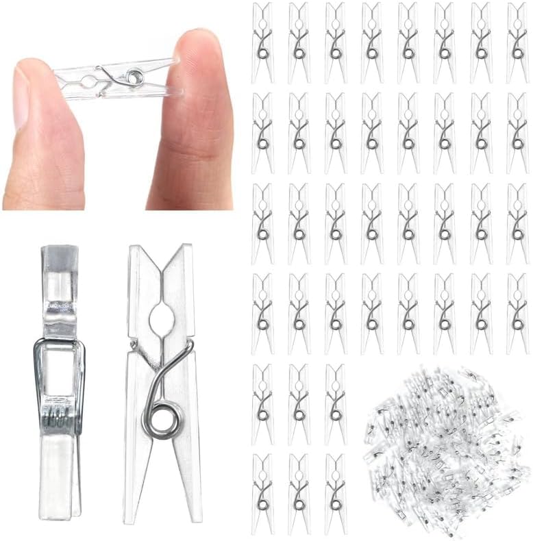 Fuyamp 100 Pcs Clear Mini Pegs,2.5cm Small Crafting Pegs Plastics Mini ...