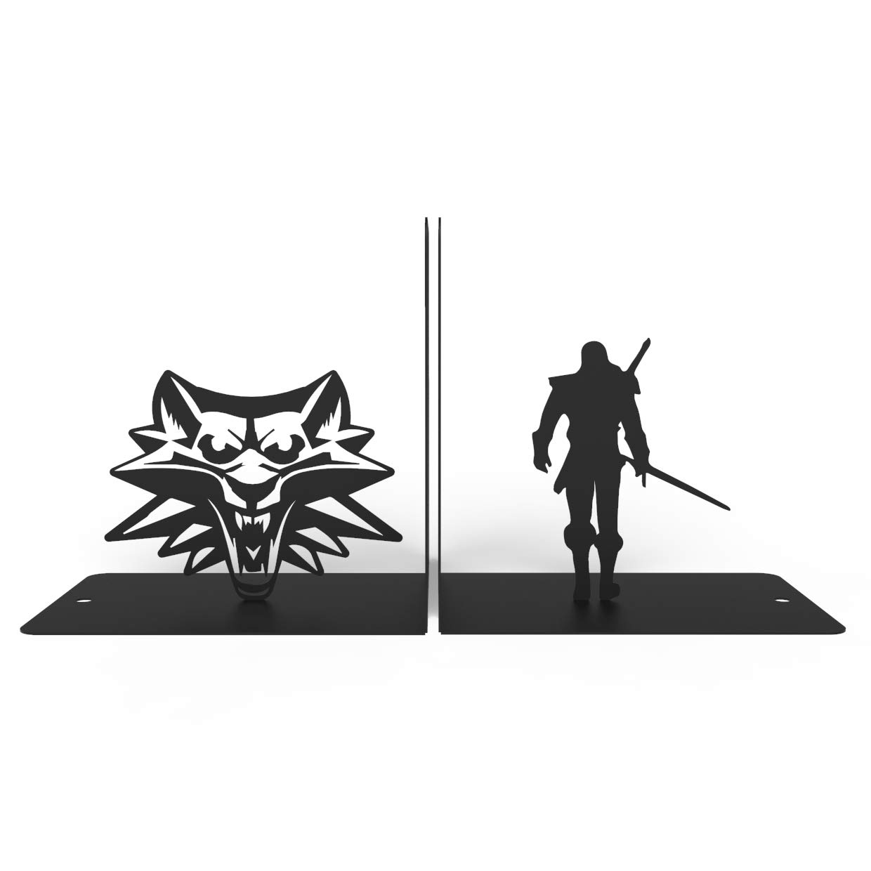 Amazon.com: Witcher and wolf, Bookends for Shelves, Book ends for ...