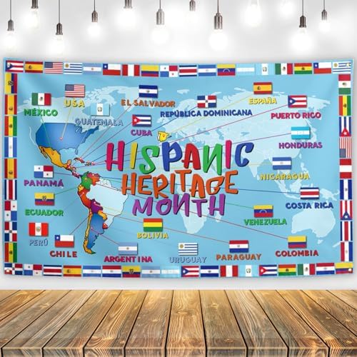 Amazon.com: Hispanic Heritage Month Decorations Latin American Banner ...