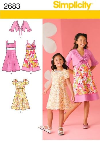 Simplicity Sewing Pattern 1211: Child's and Girls' Dress in Two Lengths ...