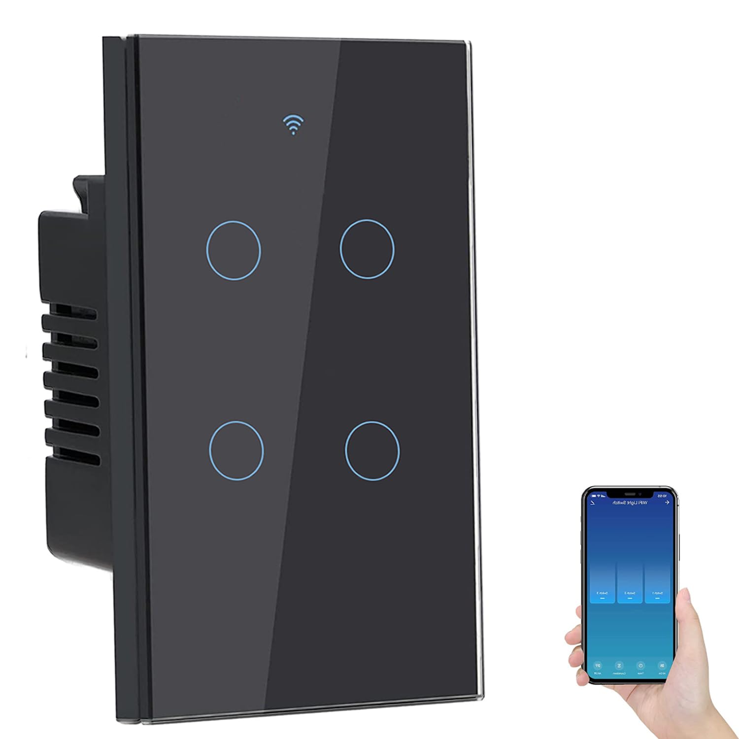Interruptor Inteligente, 2.4G WiFi Interruptor de luz de Pared, Control ...