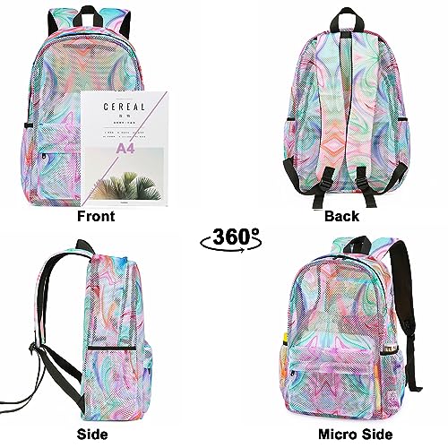 Snapklik.com : Mesh Backpack For Girls Kids Semi-Transparent School ...