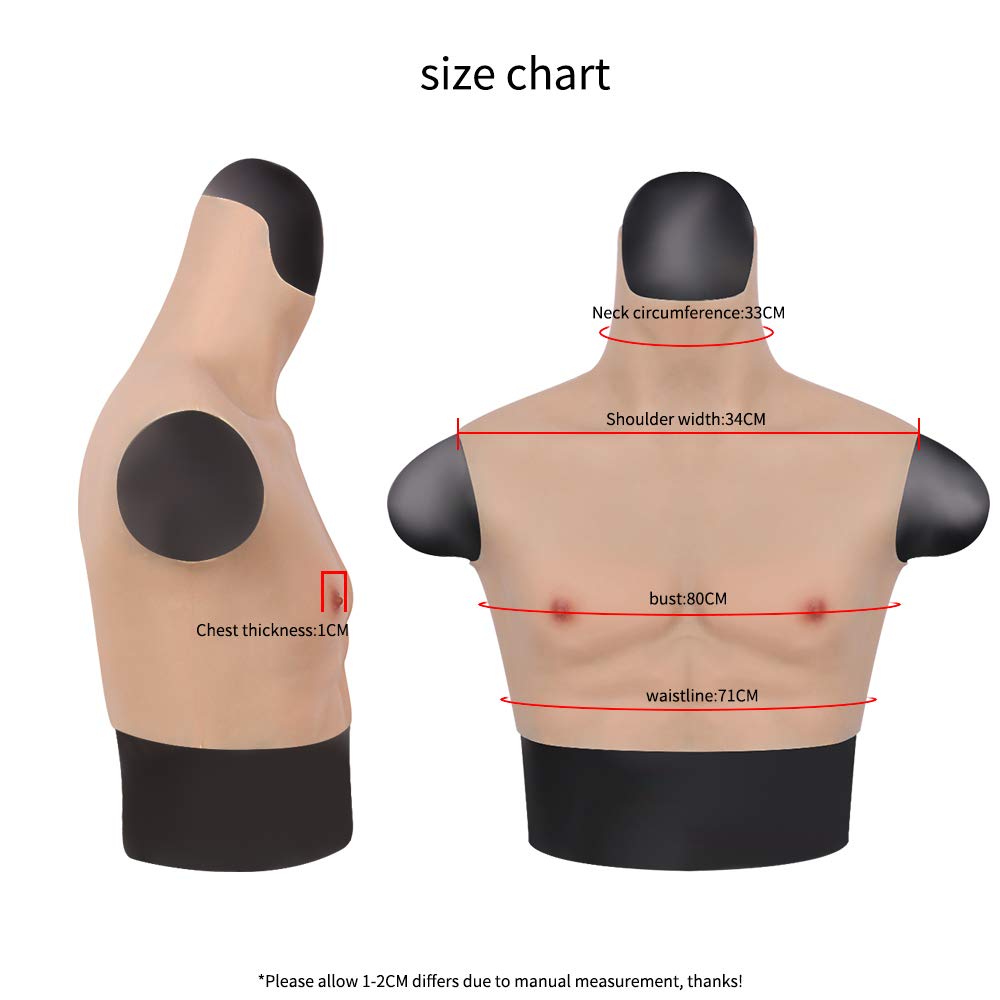 Cyomi Fake Male Chest Realistic Silicone Muscle Hollaween Props Cosplay ...