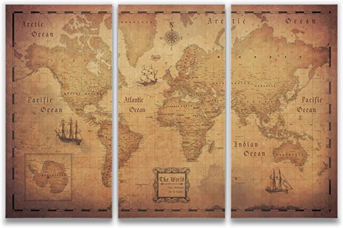 Amazon.com: Push Pin World Map Board - With Push Pins to Mark World ...