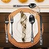 Amazon.com | OIULO Pattern Matte Silverware Set for 8,40 Piece Gothic ...