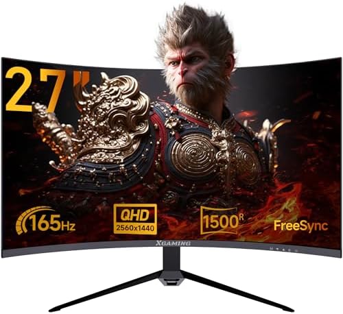Amazon.com: CRUA 27" 144Hz/180Hz Curved Gaming Monitor, FHD 1080P VA ...