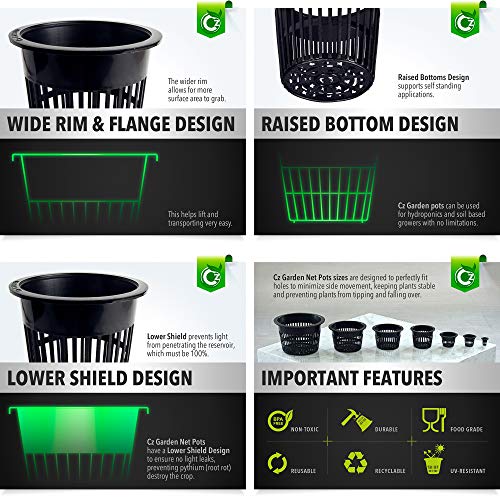 4 inch Net Pots Cz Garden All Star Round Heavy Duty Net Cups WIDE LIP ...