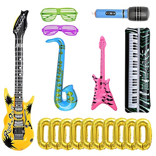17-Piece Inflatable Rockstar Toy Set, Inflatable Musical Instruments ...