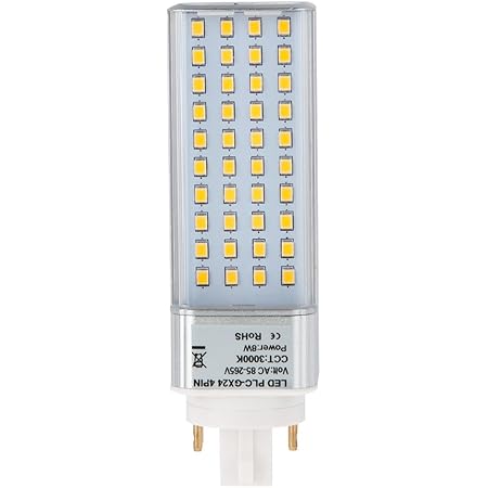 Aluxcia GX24Q/G24Q LED 4-Pin Base Light Bulb 22W (42W CFL/Compact ...