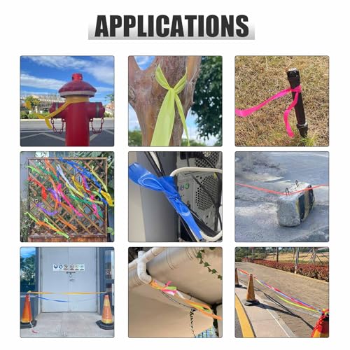 Snapklik.com : 10 Pack Pink Flagging Tape, Non-Adhesive Plastic Ribbon ...