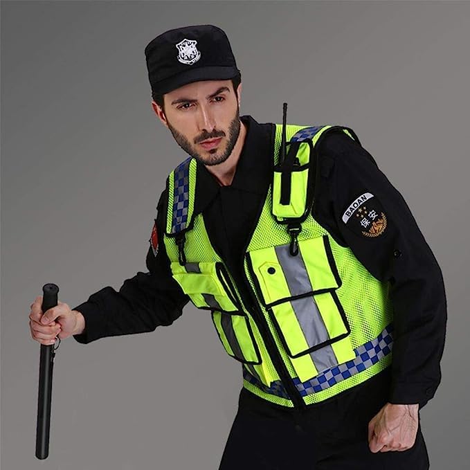 Hi Vis Vest with Multi-pockets, High Visibility Safety Vest Waistcoat ...