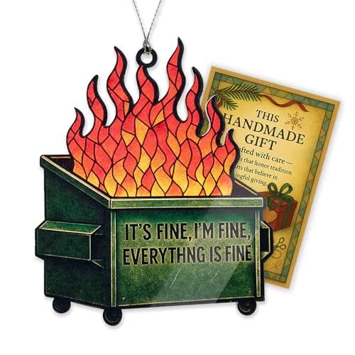 Amazon.com: Funny Christmas Ornaments 2026 - Dumpster fire Ornament ...