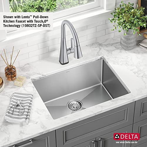 DELTA FAUCET Delta Lenta 24-inch Undermount 16 Gauge Stainless Steel ...