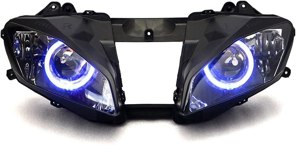 Amazon.com: LED Blue Angel Halo Headlight Assembly For Yamaha YZF R6 ...