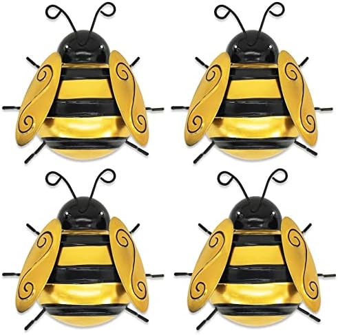 Amazon.com: MACLARONX 4 PCS Metal Bumble Bee Garden Decor Outdoor Honey ...