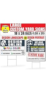 Amazon.com: 2 Pack Custom + Personalized Yard Signs, 18x12", Double ...