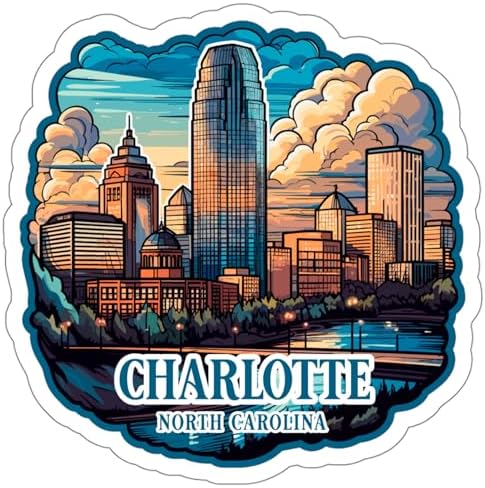 Amazon.com: Charlotte North Carolina Sticker Travel Weatherproof ...