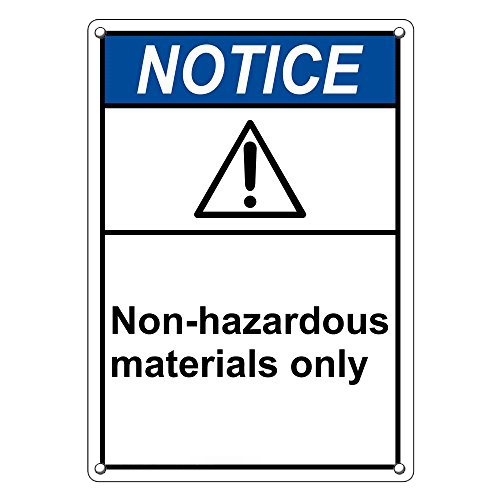 Amazon.com: Weatherproof Plastic Vertical ANSI Notice Non-Hazardous ...