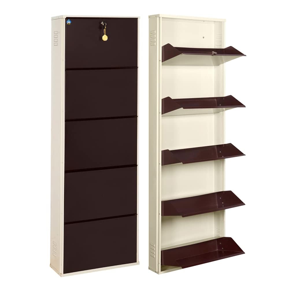 Metal Shoe Cabinet for Home with Doors & Lock| Wall Mount Metal Shoe ...