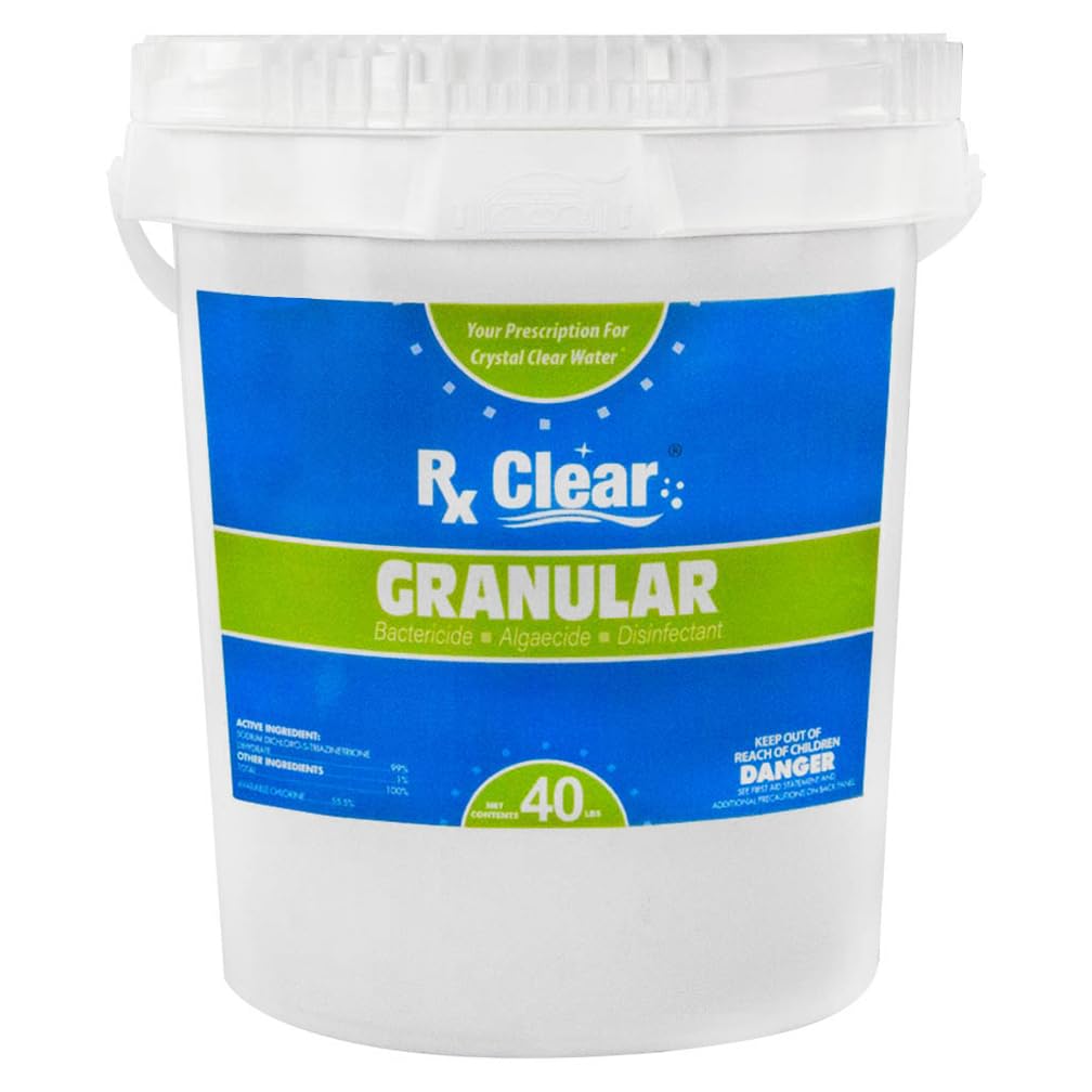 Amazon.com : Rx Clear Stabilized Granular Chlorine | One 40-Pound ...