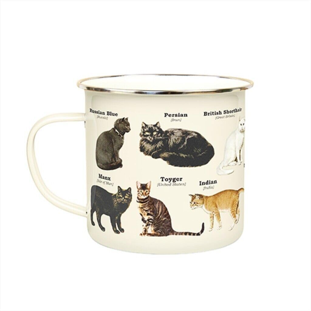 Amazon.com: Gift Republic Cats Enamel Mug - Beautiful Design for Cat ...