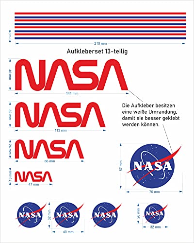 beihaasnatuerlich NASA 13-Piece Set Emblem Car Sticker Contour Cut ...