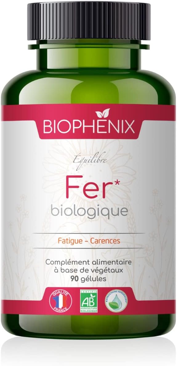 Biophénix Equilibre Fer 90 gélules - Complément alimentaire BIO 100% ...