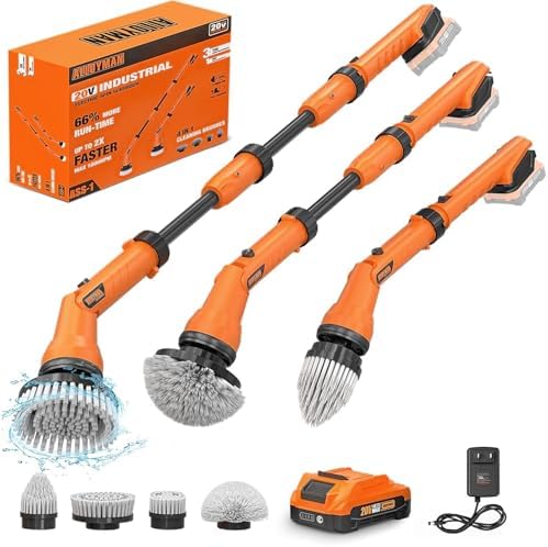 SYNOSHI Electric Spin Scrubber, Power Cleaning Brush with 3 Heads ...