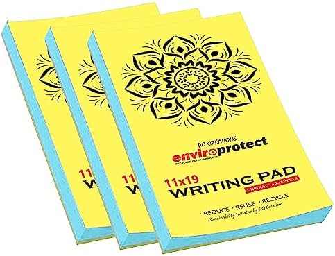 PG Creations Unruled Writing Notepad, 11x19 cm, Medium Size, Blank ...