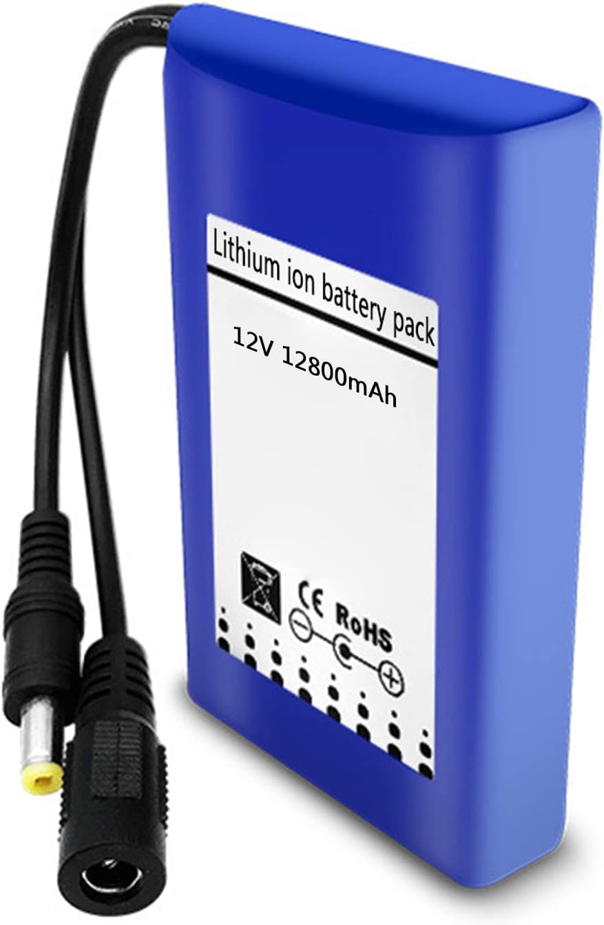Amazon.com: Jieoto 12V 12800mAh Lithium-ion Battery Pack Rechargeable ...