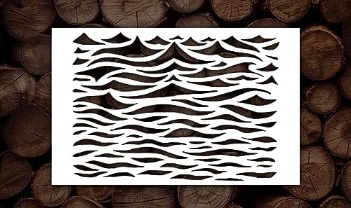 Amazon.com: Wave Stencil, Wave Wall Stencil, Ocean Wave Stencil, Ocean ...