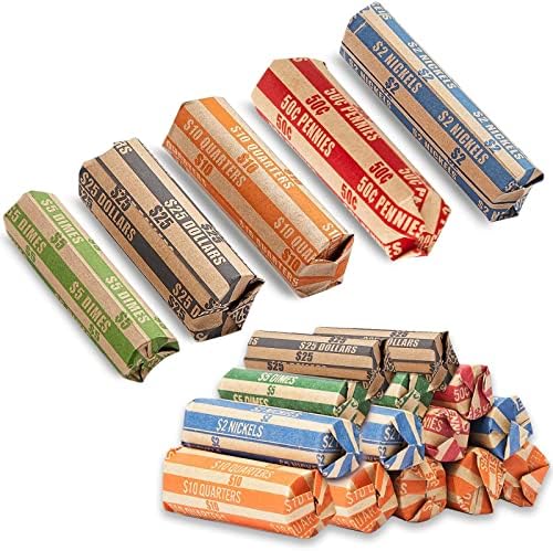 LdevotionR Coin Wrappers 100 PCS Coin Roll Wrappers Coin Rollers ...