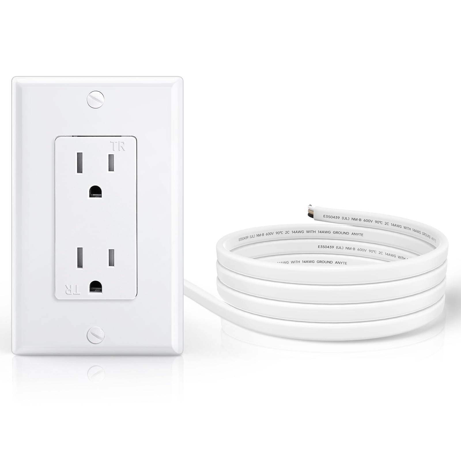 ELECPOW in Wall Outlet Relocation Kit, Power Plug Outlet Extender for ...