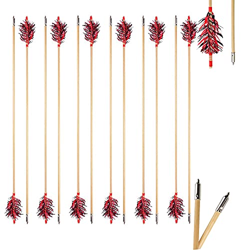SHARROW 6/12Pcs Archery Wooden Arrows 32 Inch Archery Target Practice ...