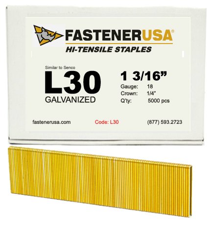 1-3/16" Leg x 1/4" Crown 18GA GALV L30 Staples 5,000ct | L30 - Amazon.com