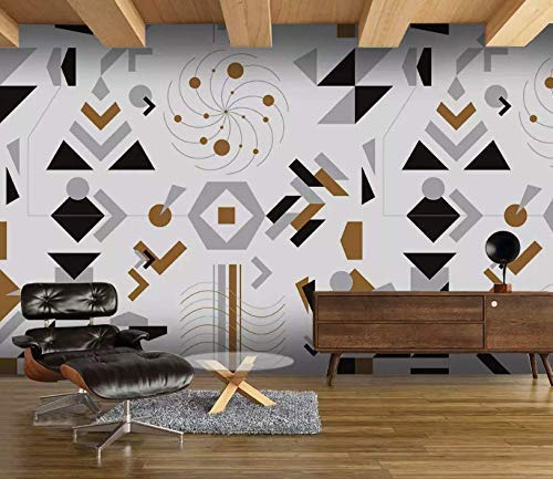 Amazon.com: Murwall Geometric Wallpaper Abstract Brown Line Wall Mural ...