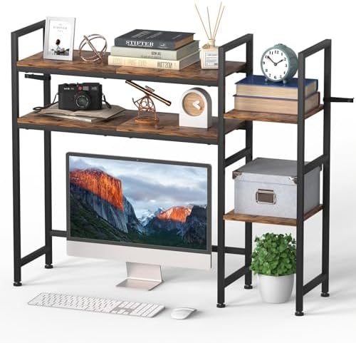 Amazon.com: NOVIMANGO Desktop Bookshelf, Computer Bookcase, Organizer ...