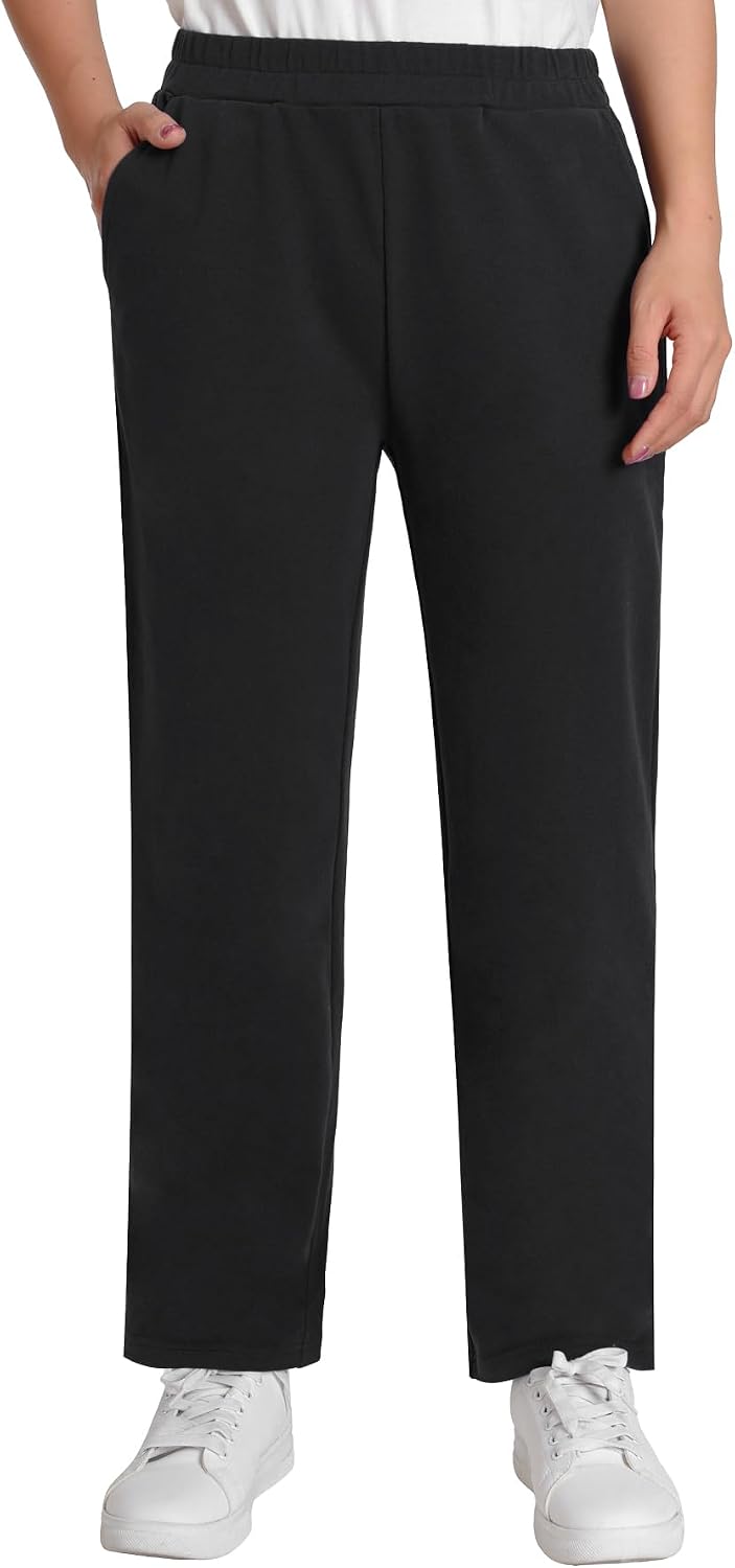 Amazon.com: Weintee Women's Petite Cotton Sweatpants No Drawstring S ...
