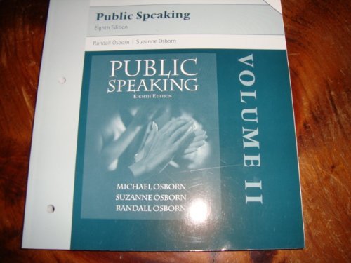 Public Speaking (Instructor's classroom kit - Public Speaking - Volume ...