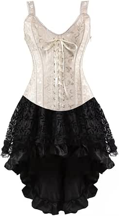 Grebrafan Steampunk Corset Skirt Shapewear Corsets Bustiers for Women ...