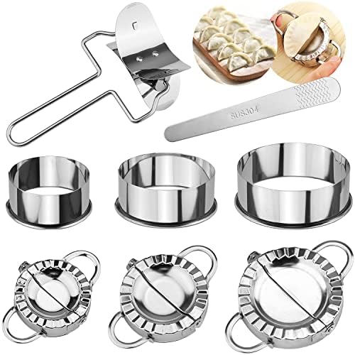 RNHDLY Dumpling Maker 8 Pack Stainless Steel Dumplings Maker Machine ...