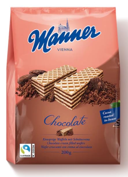Manner Waffeln Wien Schokolade 200g : Amazon.de: Lebensmittel & Getränke