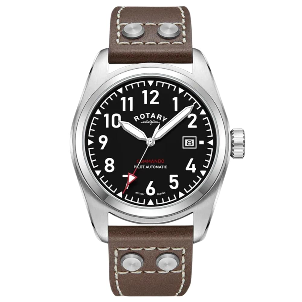 Rotary Commando Pilot Auto Men's Brown Watch GS05470/19 : Amazon.co.uk ...