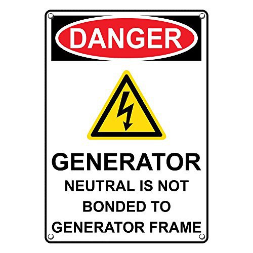 Amazon.com: Weatherproof Plastic Vertical OSHA Danger Generator Neutral ...
