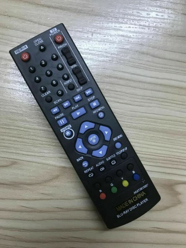 Replacement Remote Control Replace TV/Audio/Projector LG BC390