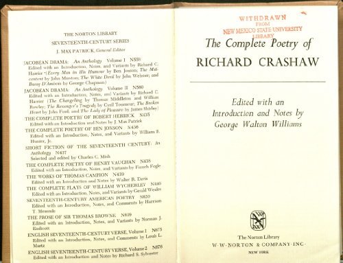 Complete Poetry of Richard Crashaw (The Norton Library Seventeenth ...